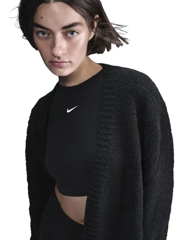 Nike Sportswear Phoenix Cozy Bouclé Oversized Knit Cardigan - Black