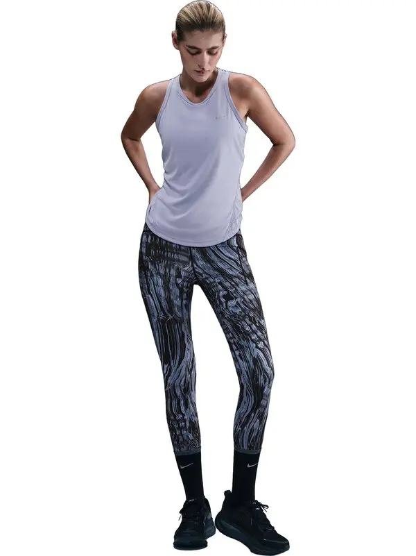 Nike Swift High-waisted 7/8 Printed Running Leggings - Blue