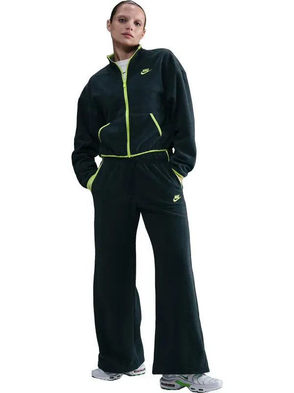 Nike Sportswear Club Fleece Mid-rise Wide-leg Pants - Green