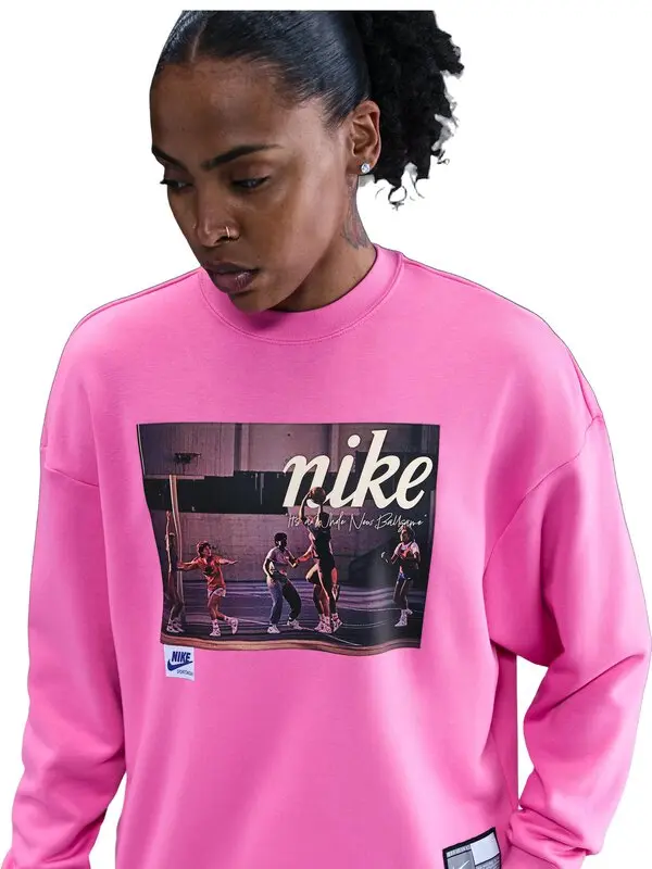 Nike Club Fleece Loose Crew - Pink
