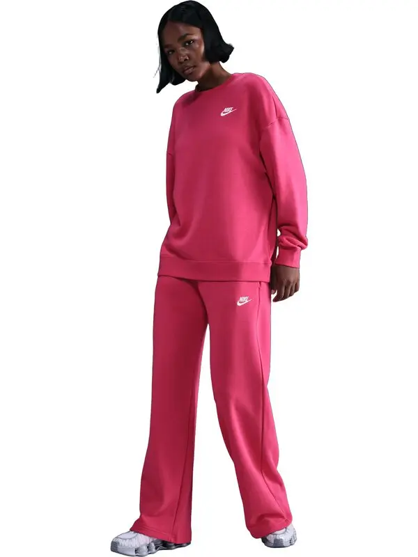 Nike Sportswear Club Fleece Mid-rise Wide-leg Sweatpants - Pink