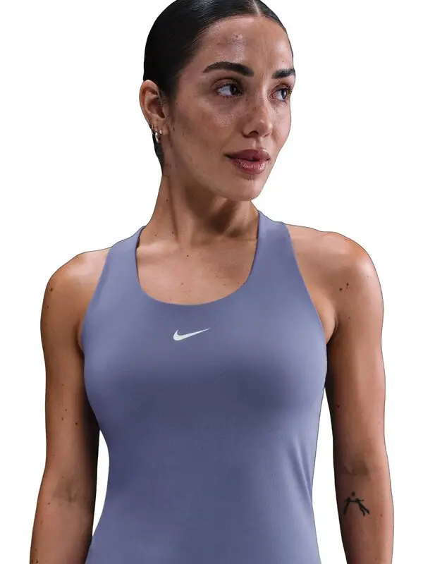 Nike Swoosh Medium-support Padded Sports Bra Tank Top - Blue