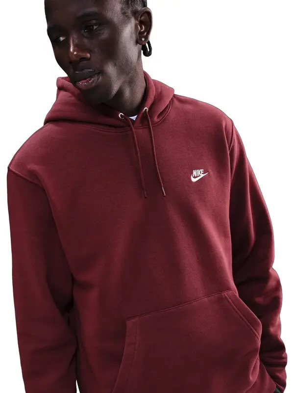 Nike Club Pullover Fleece Hoodie - Red