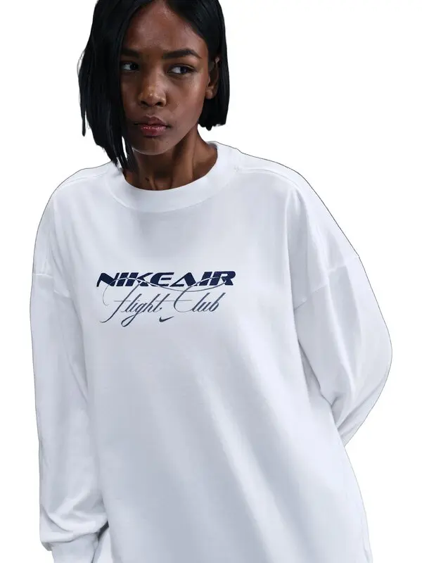 Nike Sportswear Oversized Long-sleeve T-shirt - White