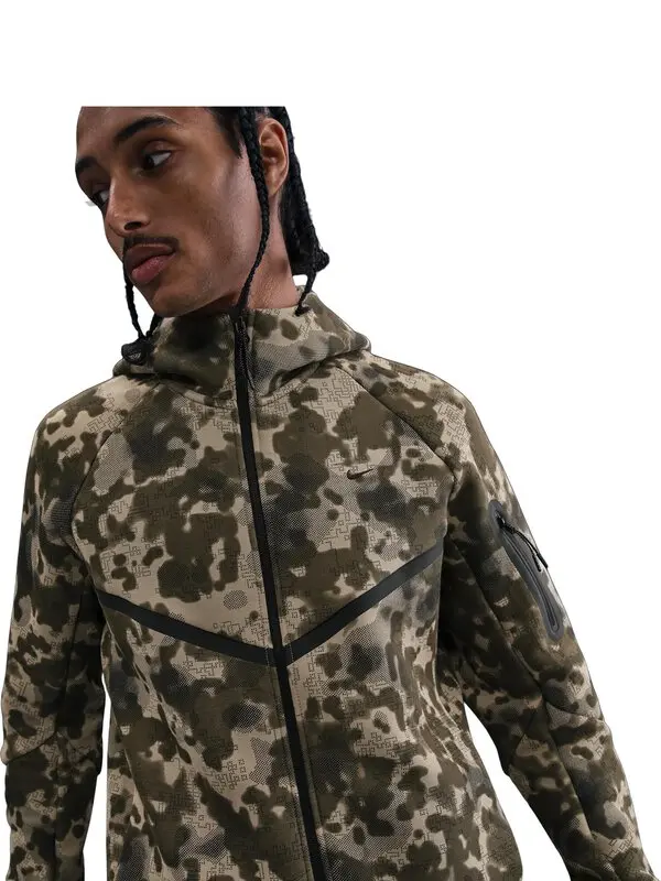 Nike Tech Full-zip Camo Windrunner Fleece Jacket - Brown