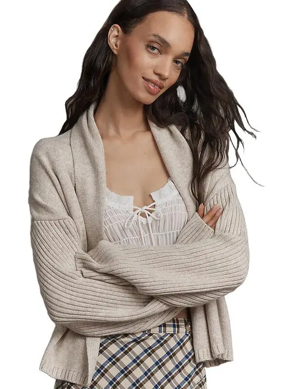 FLAT WHITE Mariel Cashmere-blend Cardigan Sweater - Neutral