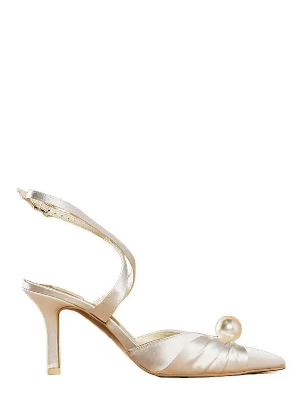 Dolce Vita Kaysey Pearl Satin Heels - Vanilla
