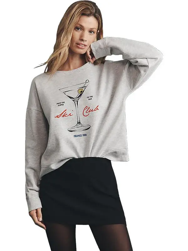 JORDAN NICKSON Maeve X Ski Club Graphic Sweatshirt - Heather Grey