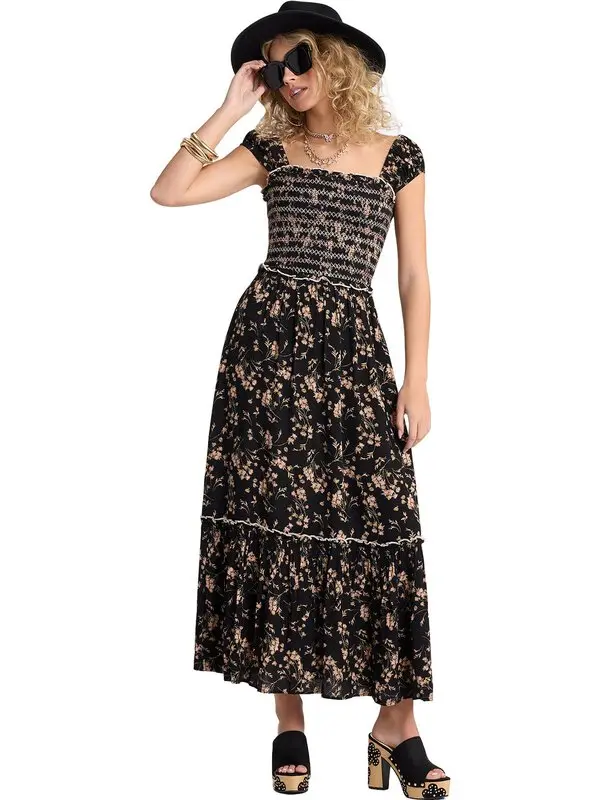 OJG Clarice Maxi Dress - Obsidian-wispy Ditsies