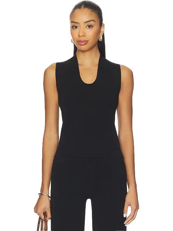 EAVES Pennie Scoop Knit Tank - Black