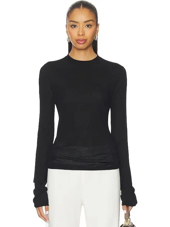 EAVES Amiya Long Sleeve Knit Top - Black