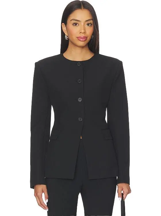 EAVES Keki Collarless Blazer - Black