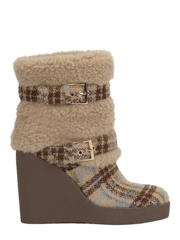 Vince Camuto Metzyn Wedge Bootie - Wooly Winter Plaid