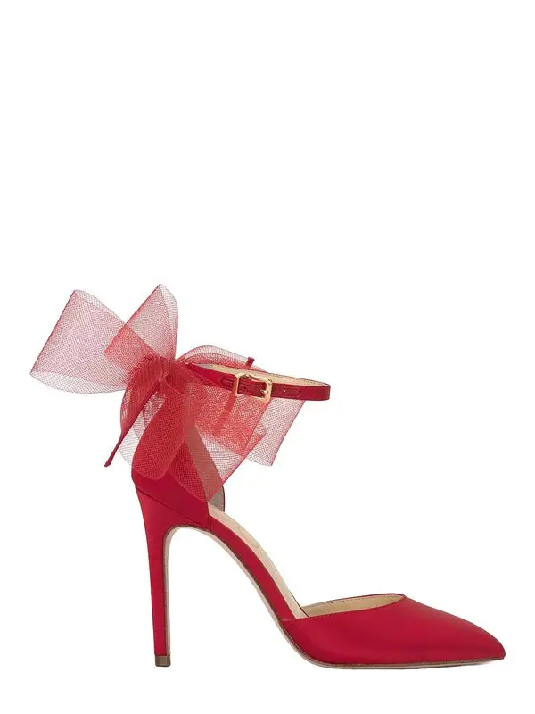 Vince Camuto Phindies Pump With Tulle Bow - Red Muse