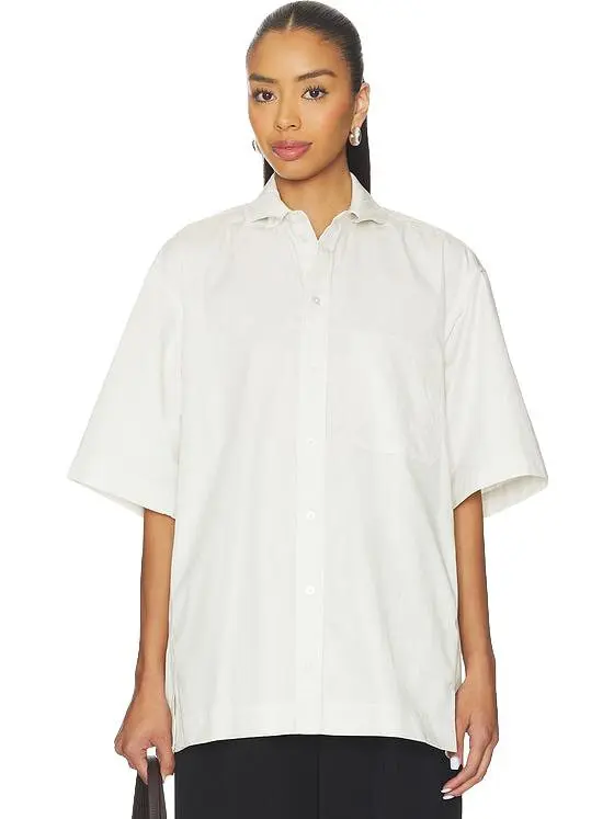 EAVES Svann Micro Collar Shirt - Chalk