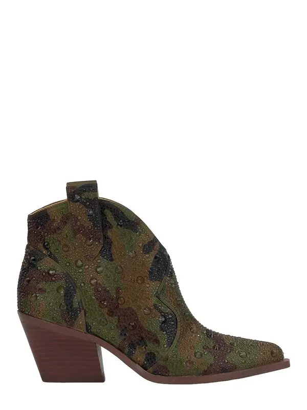 Vince Camuto Zadie Rhinestone-embellished Ankle Booties - Forest Camo