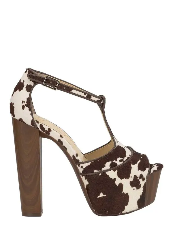 Vince Camuto Dany T-strap Platform Sandal - Cow Print