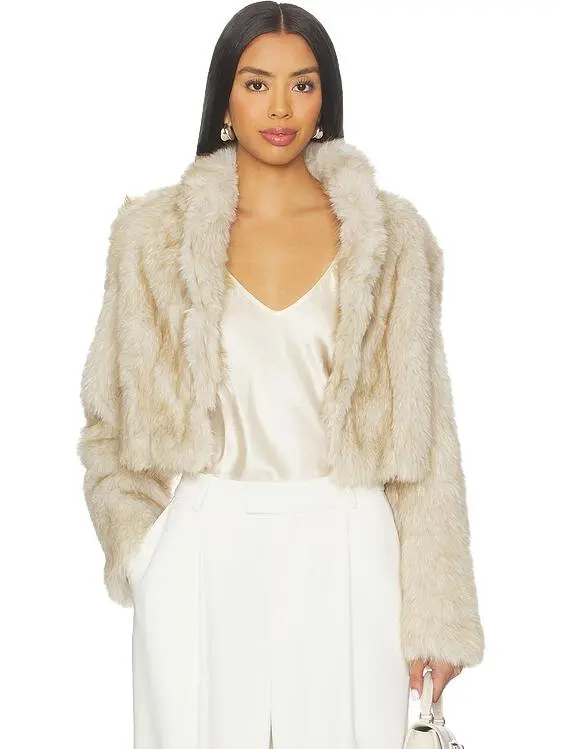 NONCHALANT LABEL Uma Faux Fur Jacket - Ivory