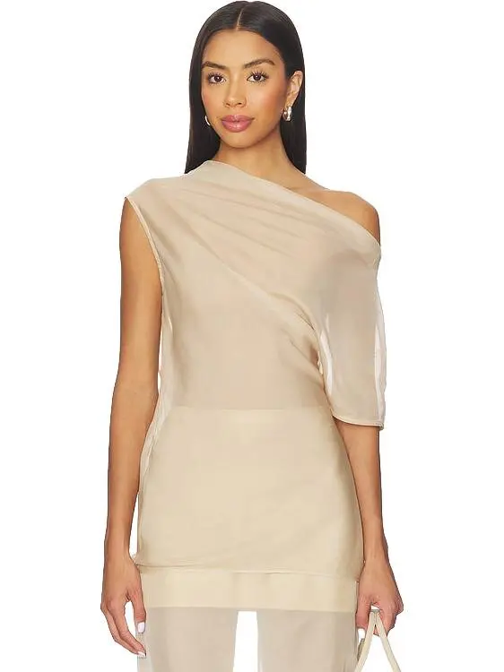 EAVES Asymmetrical Top - Champagne