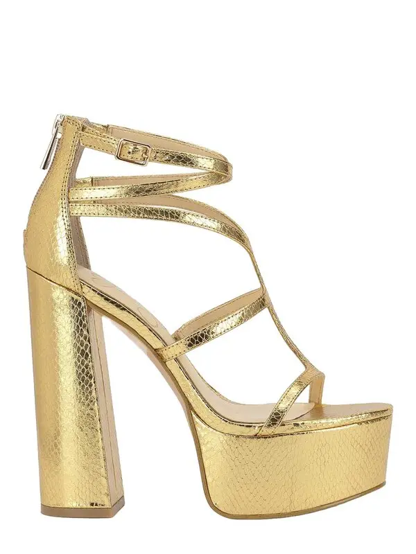 Vince Camuto Aamina Platform Sandal - Gold Metallic Snake