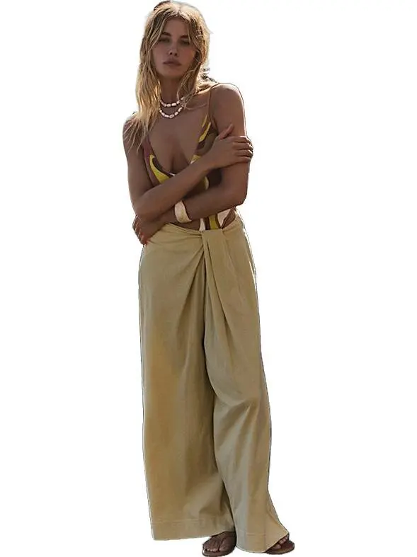 Free People Sarong Knot Wide Leg Pants - Happy Hopes