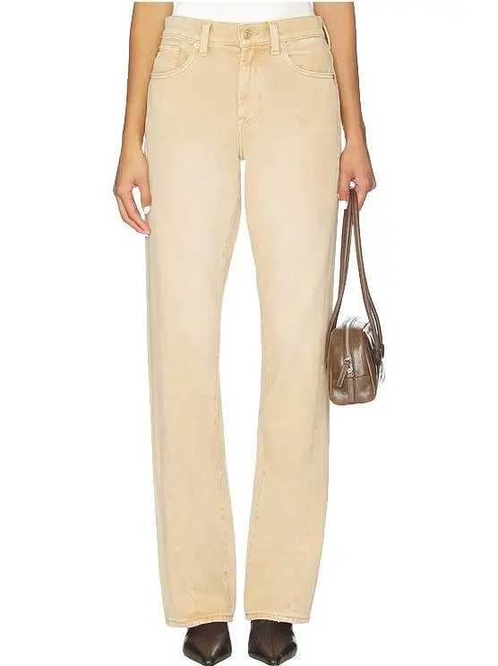7 For All Mankind Twisted Inseam Trouser Jeans - Tan