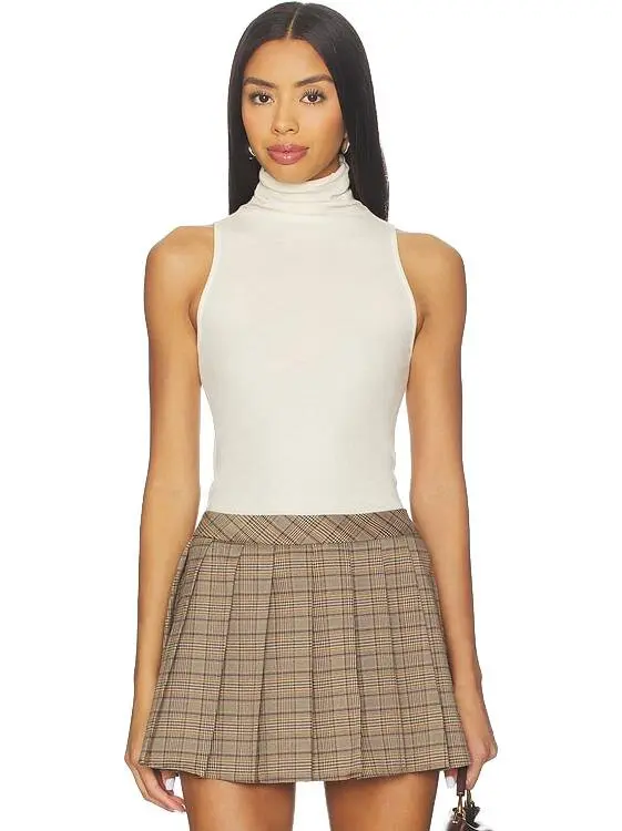 Enza Costa Cashmere Halter Turtleneck Top - Neutral