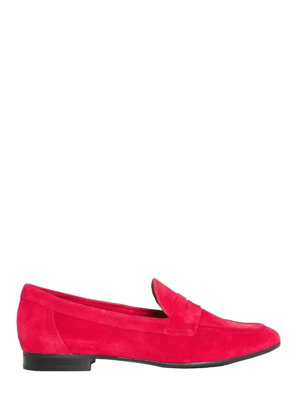 STUDIO CHOFAKIAN Penny-strap Suede Loafers - Red