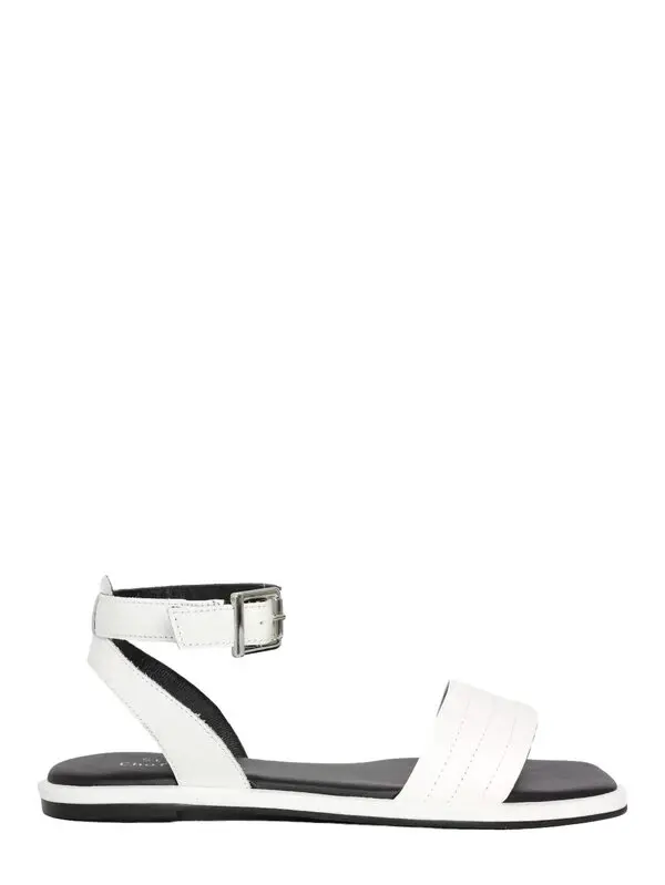 STUDIO CHOFAKIAN Buckle-strap Leather Sandals - White