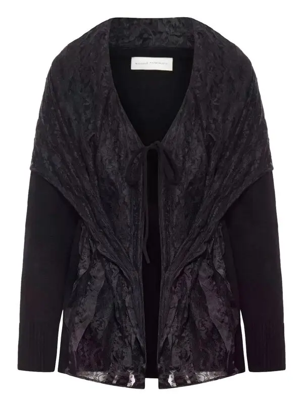 NICCOLO PASQUALETTI Lace-overlay Cardigan - Black