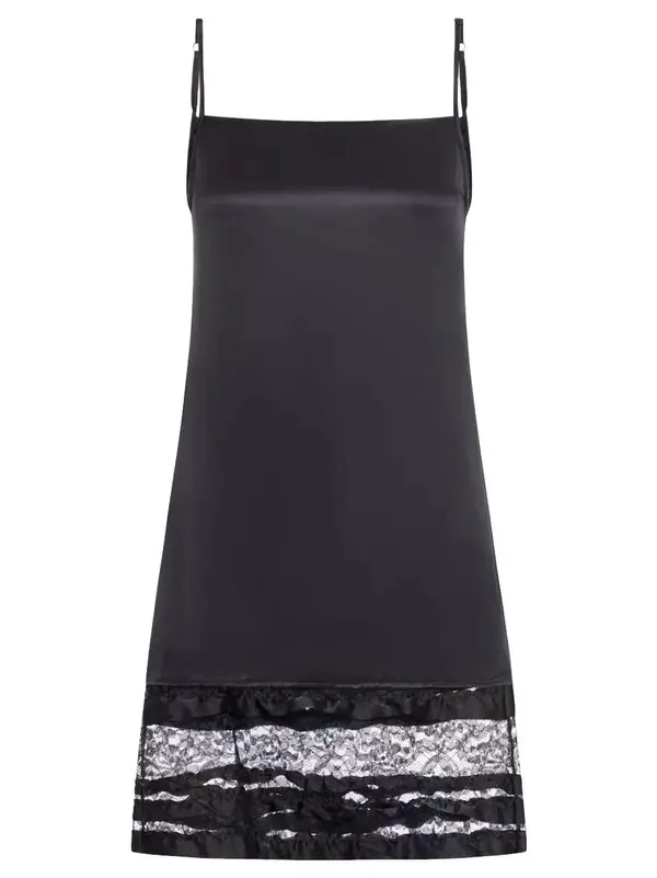 NICCOLO PASQUALETTI Lace-panel Slip Dress - Black