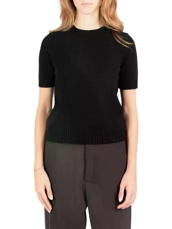SOCIETE ANONYME Meryl Short-sleeve Cashmere Sweater - Black