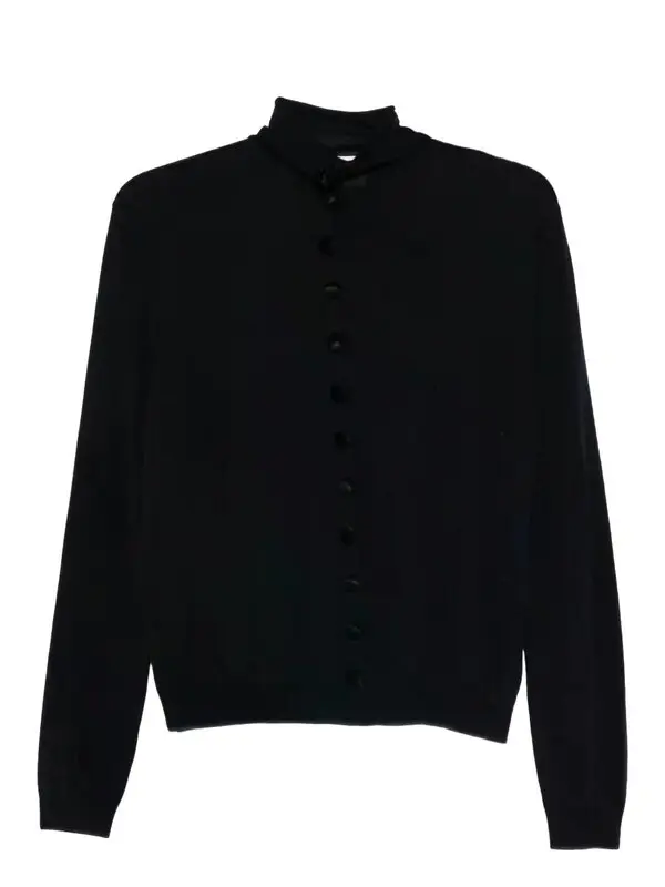 Khaite High-neck Buttoned Cardigan - Black