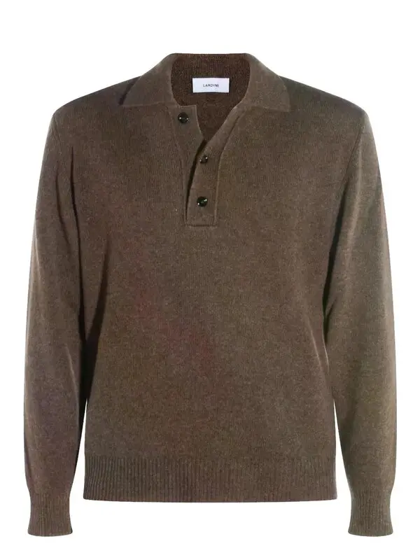 LARDINI Polo-collar Sweater - Brown