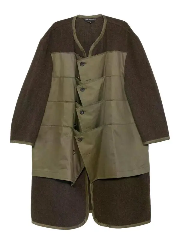 Comme Des Garçons Padded Button-up Coat - Green
