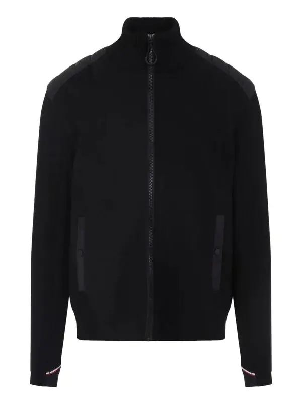 Moncler Zip Shoulder-panel Cardigan - Black