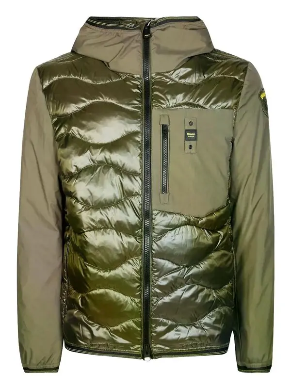 BLAUER. Hooded Quilted Jacket - Green
