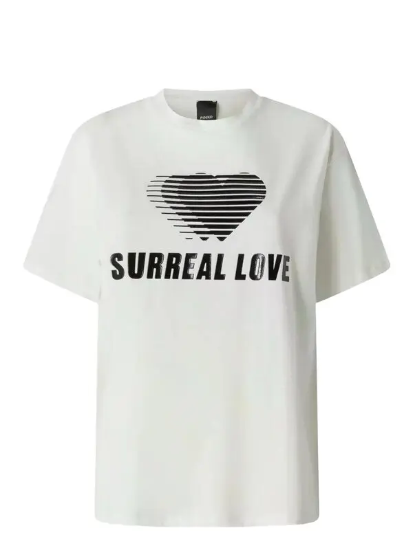 Pinko Heart-graphic T-shirt - White