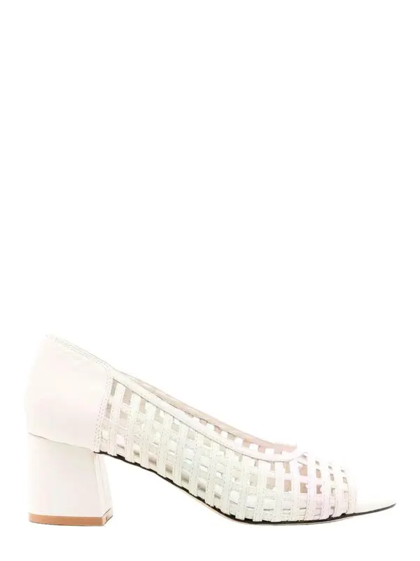 STUDIO CHOFAKIAN Open-toe Leather Pumps - White
