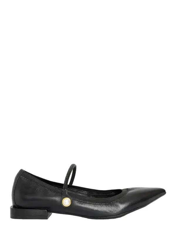 STUDIO CHOFAKIAN Leather Ballerina Shoes - Black