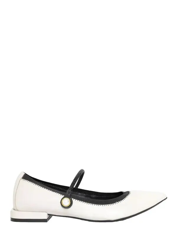 STUDIO CHOFAKIAN Leather Ballerina Shoes - White