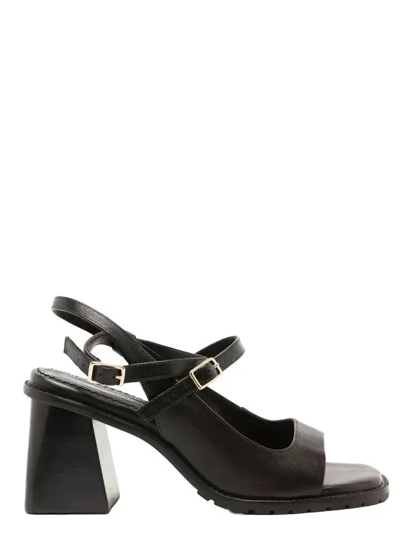 STUDIO CHOFAKIAN Vik 70mm Slingback Leather Sandals - Black