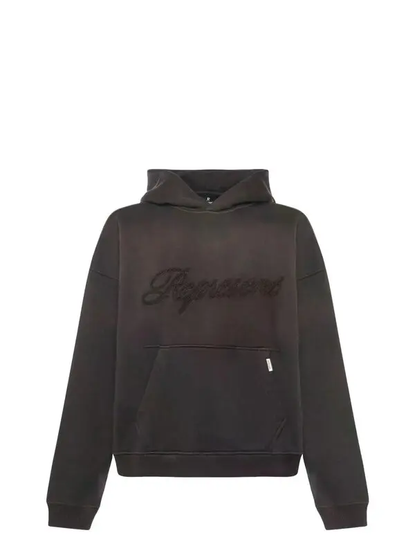REPRESENT Logo-embroidered Hoodie - Brown