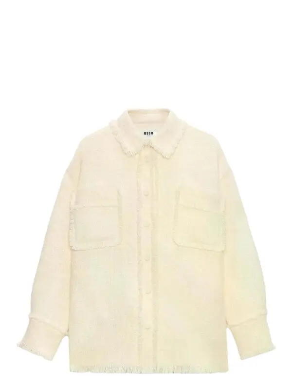 MSGM Frayed-edge Shirt - Neutrals