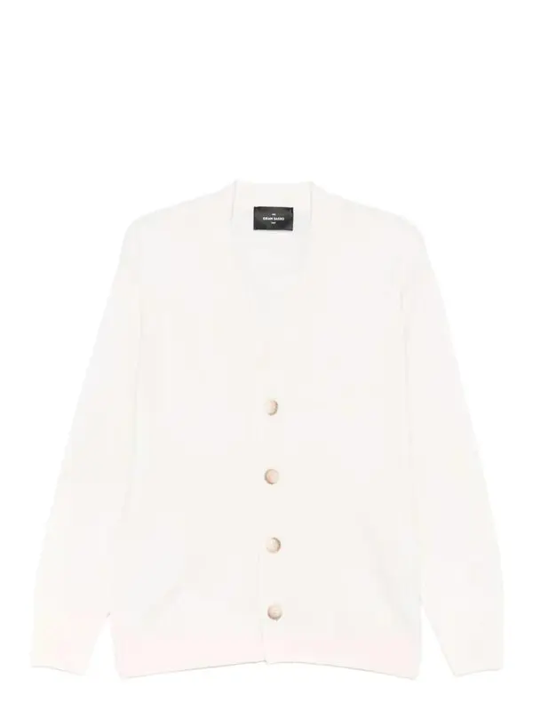 GRAN SASSO V-neck Wool Cardigan - White