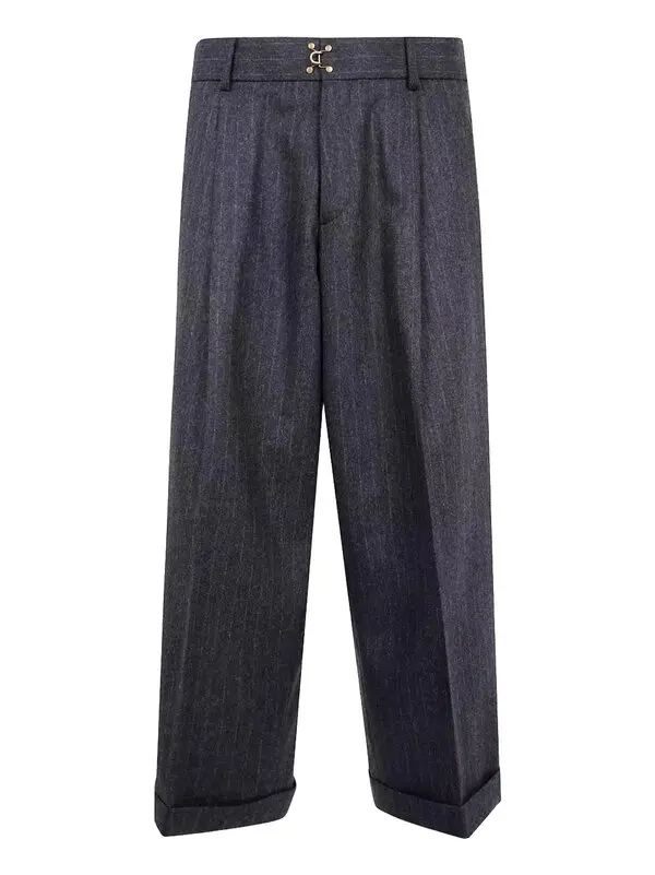 Kolor Pinstriped Buckled Trousers - Grey