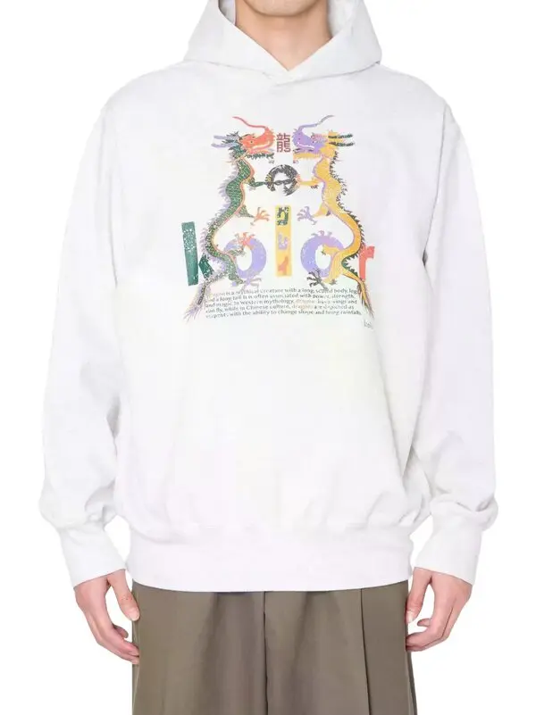 Kolor Dragon-print Hoodie - Grey