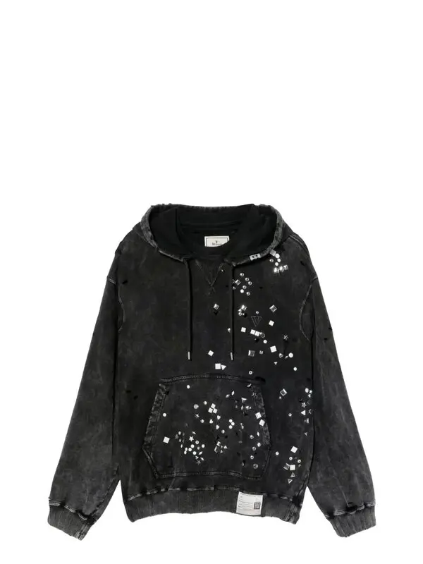 Mihara Yasuhiro Stud-embellished Hoodie - Black