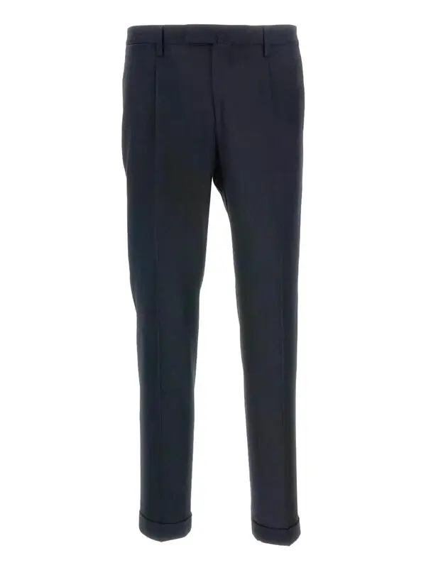 BRIGLIA 1949 Pleat-detail Wool Trousers - Blue