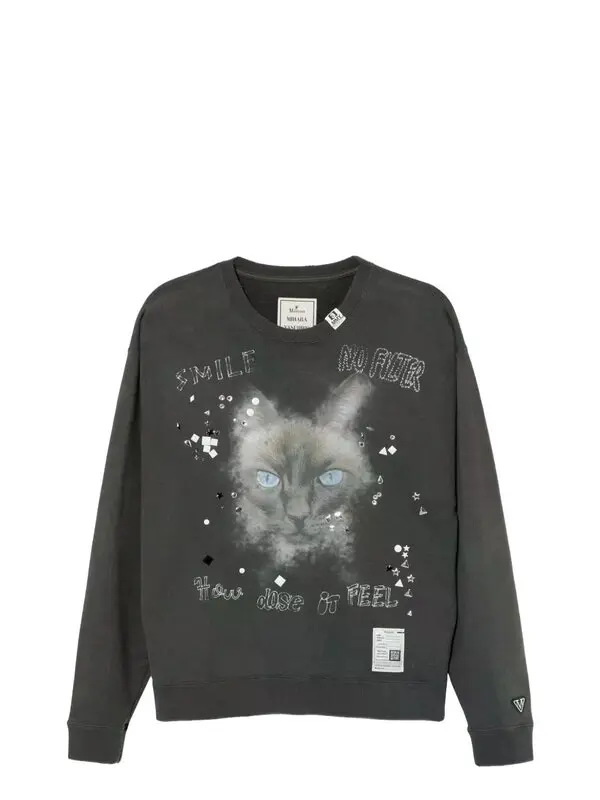 Mihara Yasuhiro Cat-print Sweatshirt - Grey